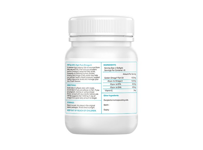 VIKlab 80% Highly Concentrated Fish Oil